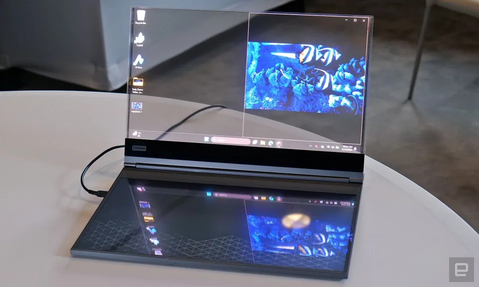 Lenovo introduces the World’s First laptop with a transparent microLED ...